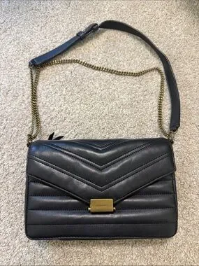 All Saints | Bags | All Saints Black Quilted Leather Crossbody With ...